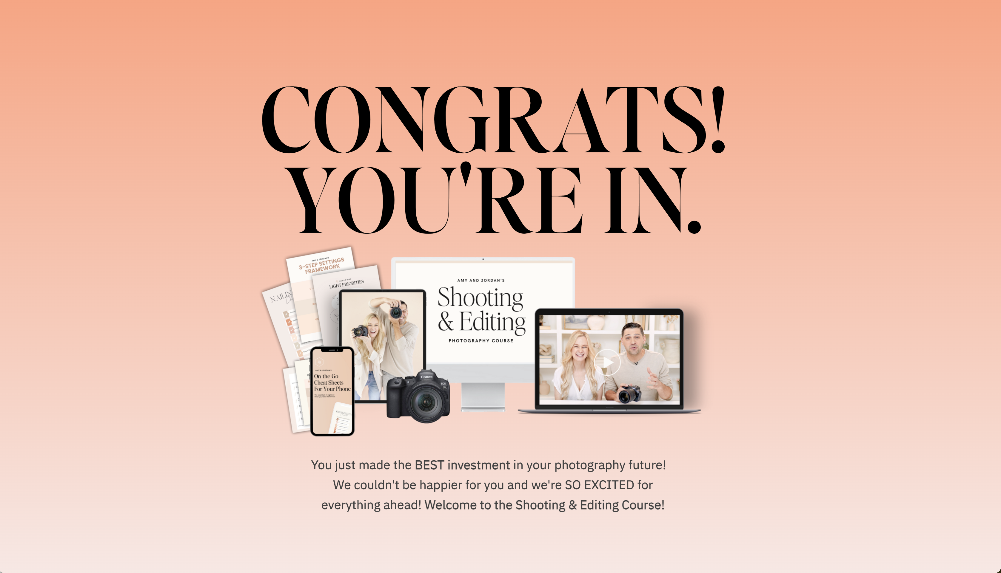 Shooting & Editing Course - Enrollment Confirmed!