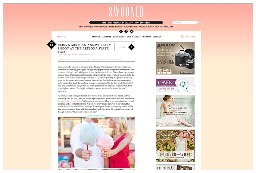 Featured: Swooned - Amy & Jordan | Blog | Photography Tutorials