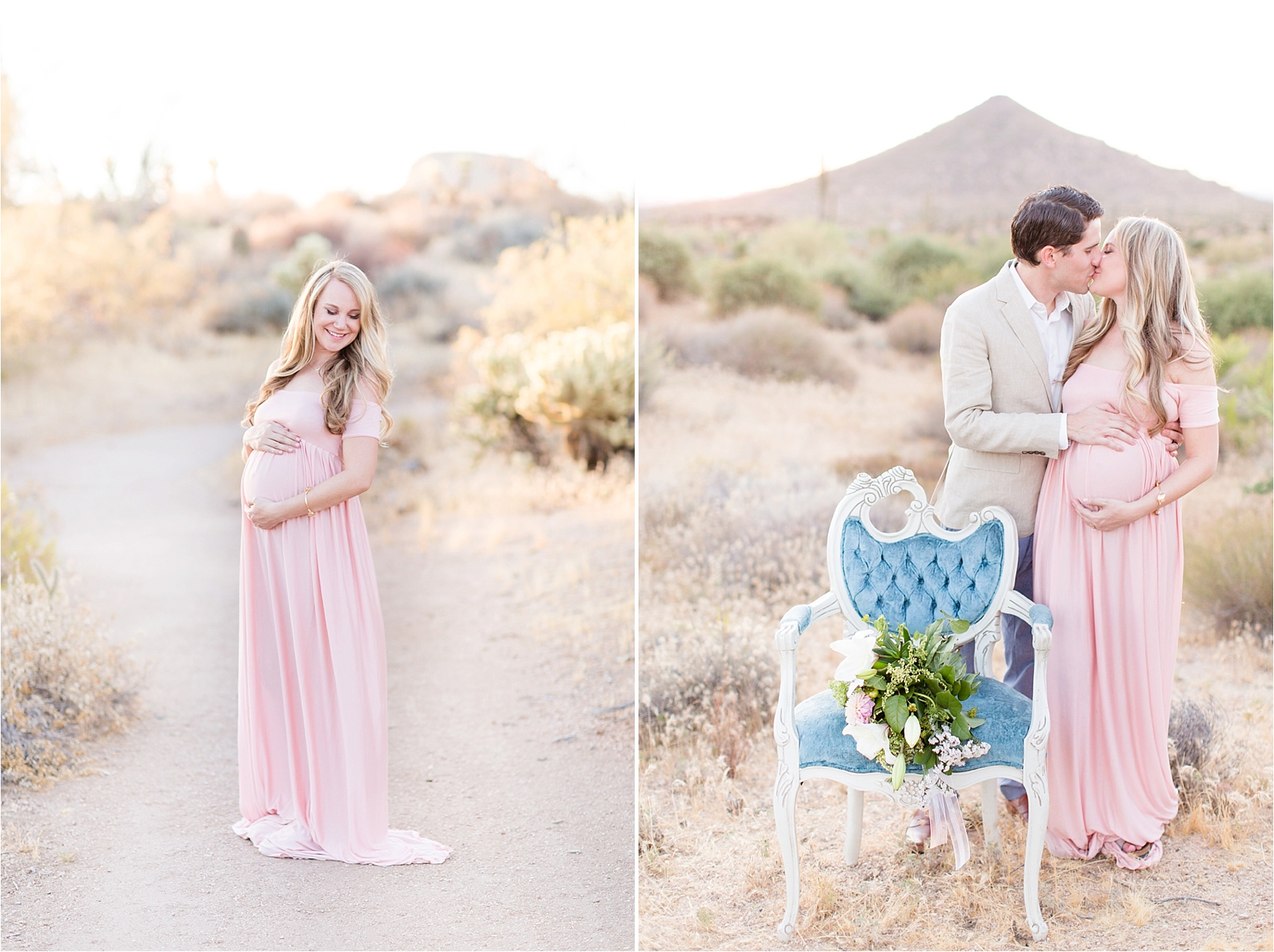 Twin Maternity Session in the Desert - Arizona Wedding Photographers