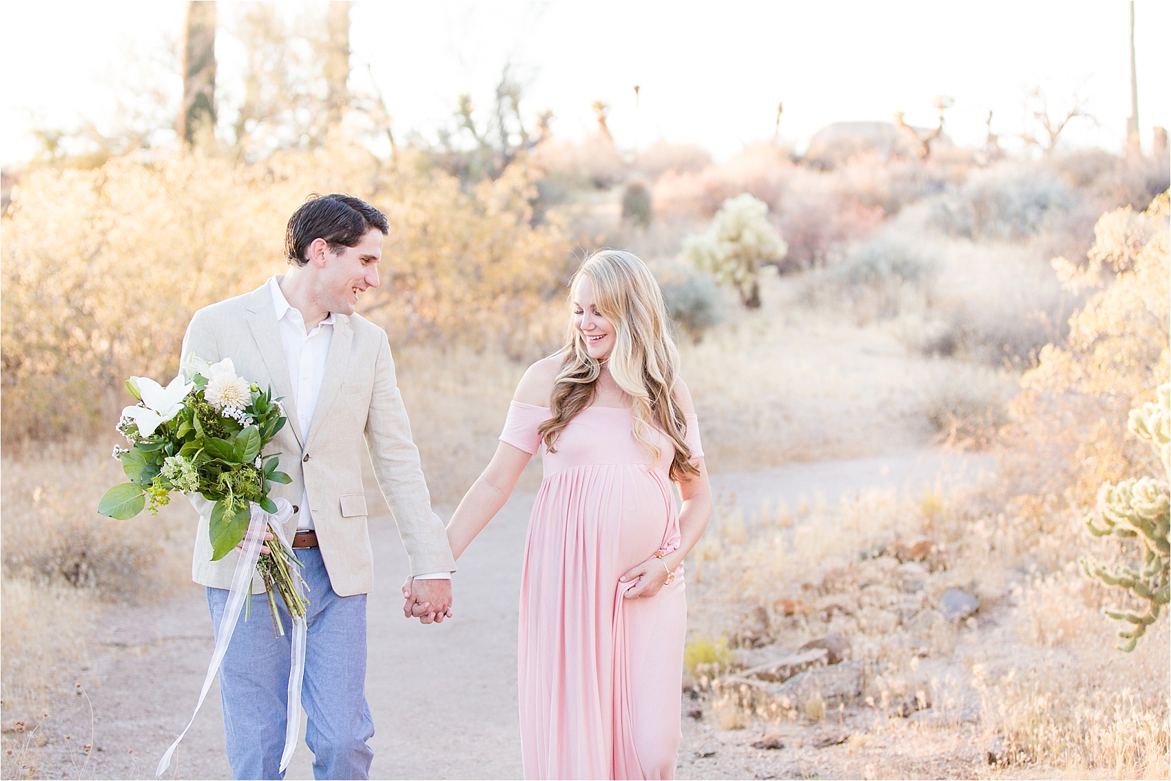 Twin Maternity Session in the Desert - Arizona Wedding Photographers